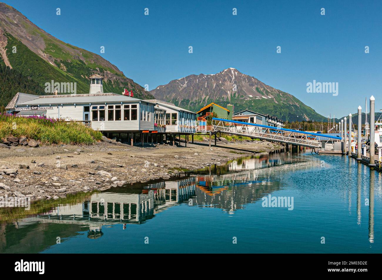 Seward, Alaska, USA - July 22, 2011: White wooden building of Rays ...