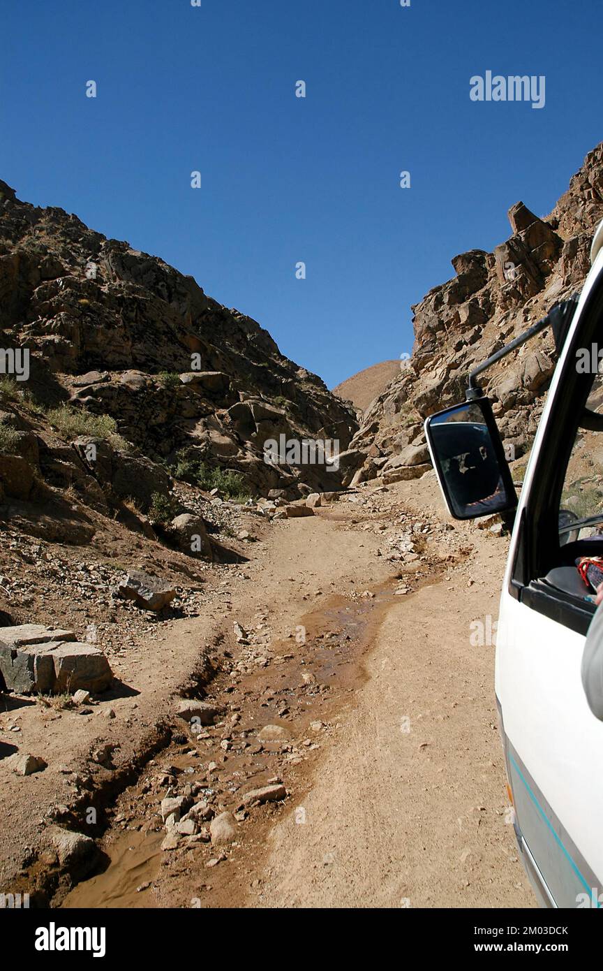 Minaret of Jam, Ghor Province in Afghanistan. The access road to the ...