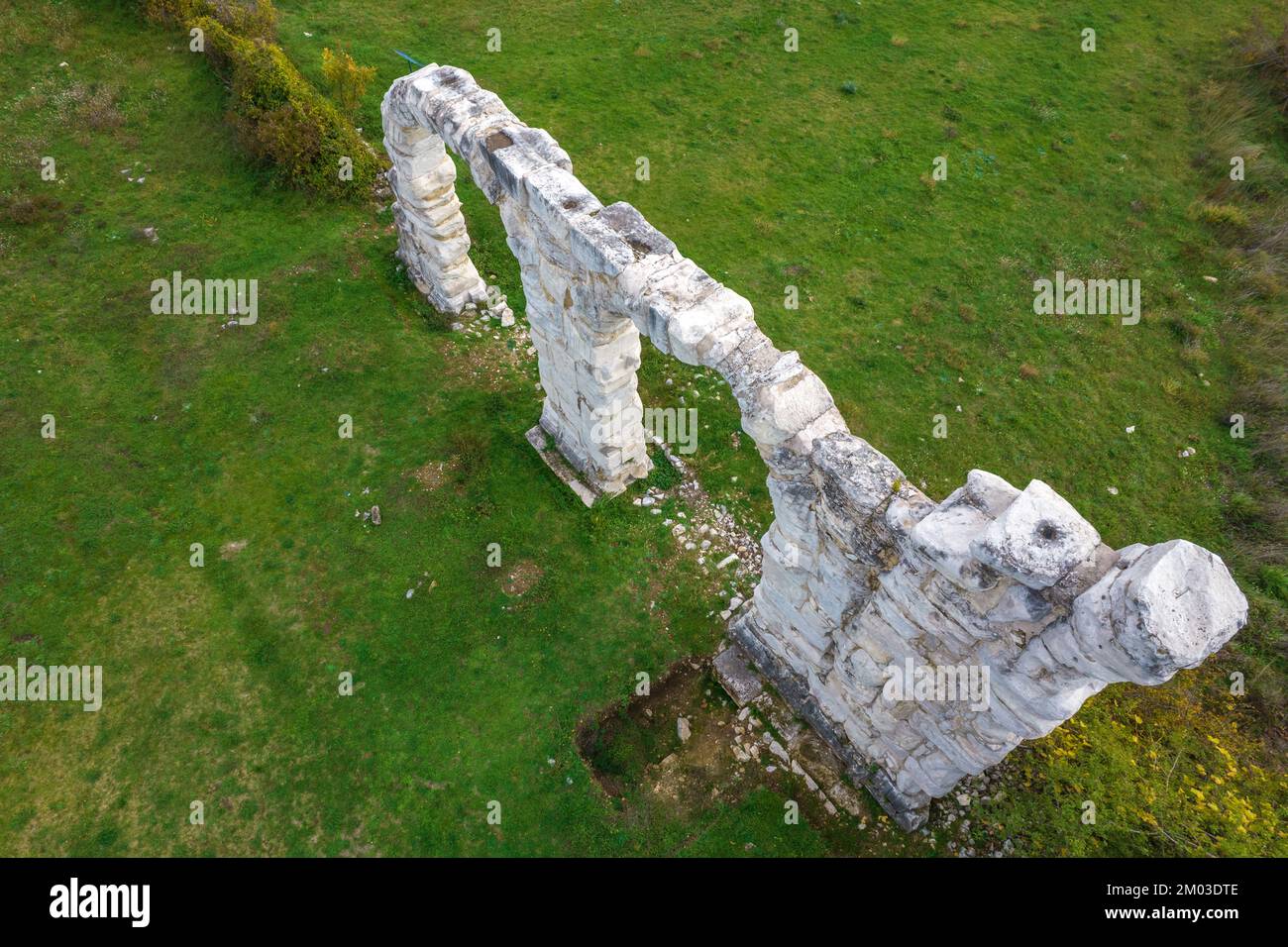 Aerial view on the arches of the Burnum principium in Krka National ...