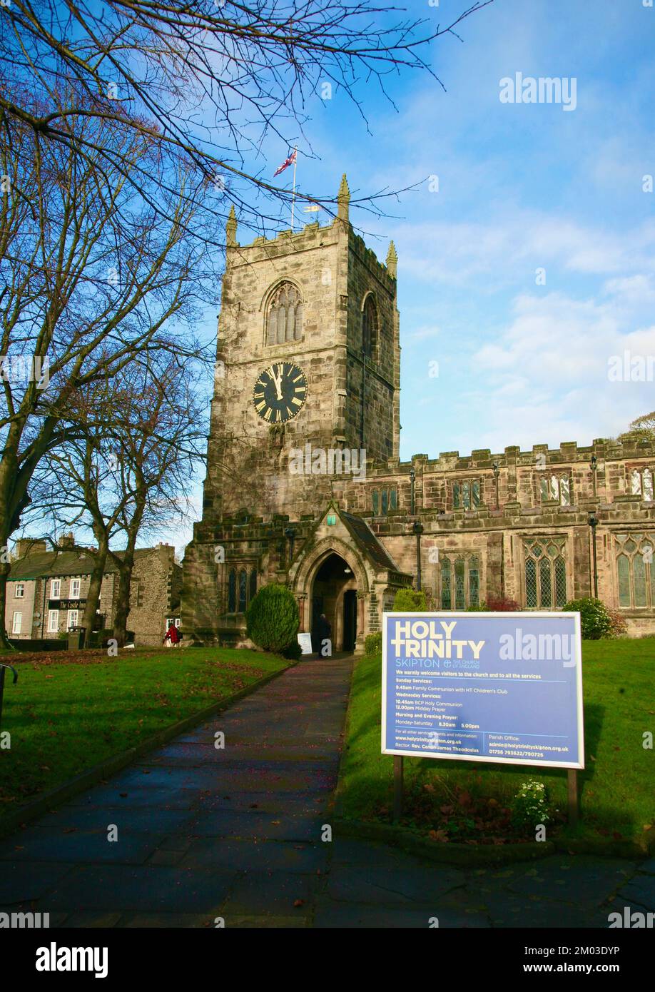 A view of the Holy Trinity Church at Skipton, North Yorkshire, United ...