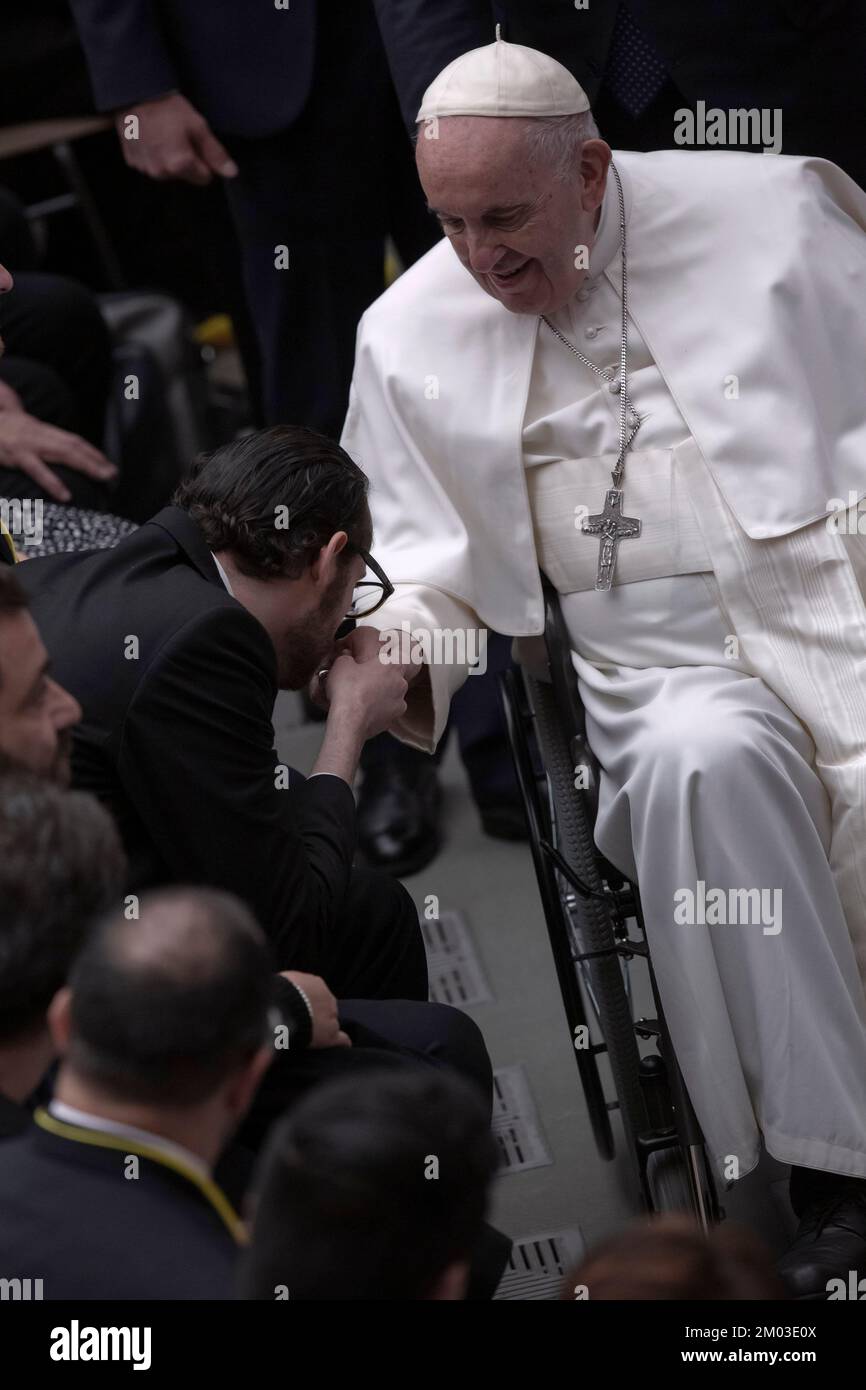 Vatican City, Vatican, 3 december 2022. Pope Francis during an audience ...