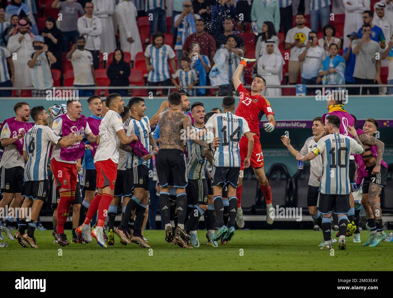 Al Rayyan, Catar. 04th Dec, 2022. Argentina vs Australia Party, match ...