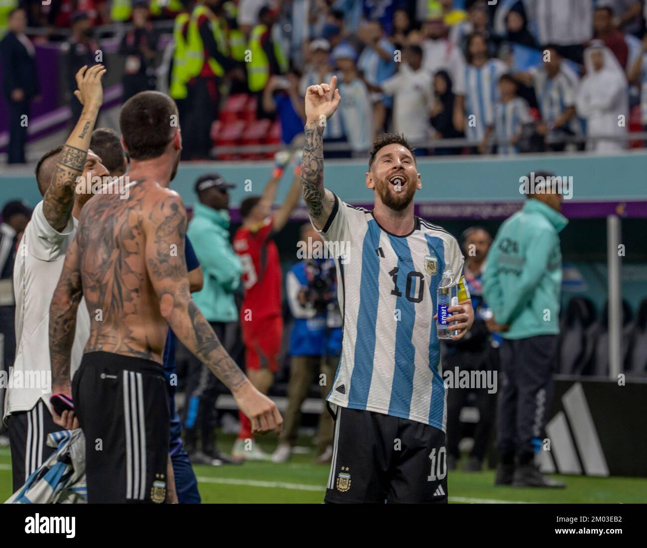 Al Rayyan, Catar. 04th Dec, 2022. Argentina vs Australia Party, match ...