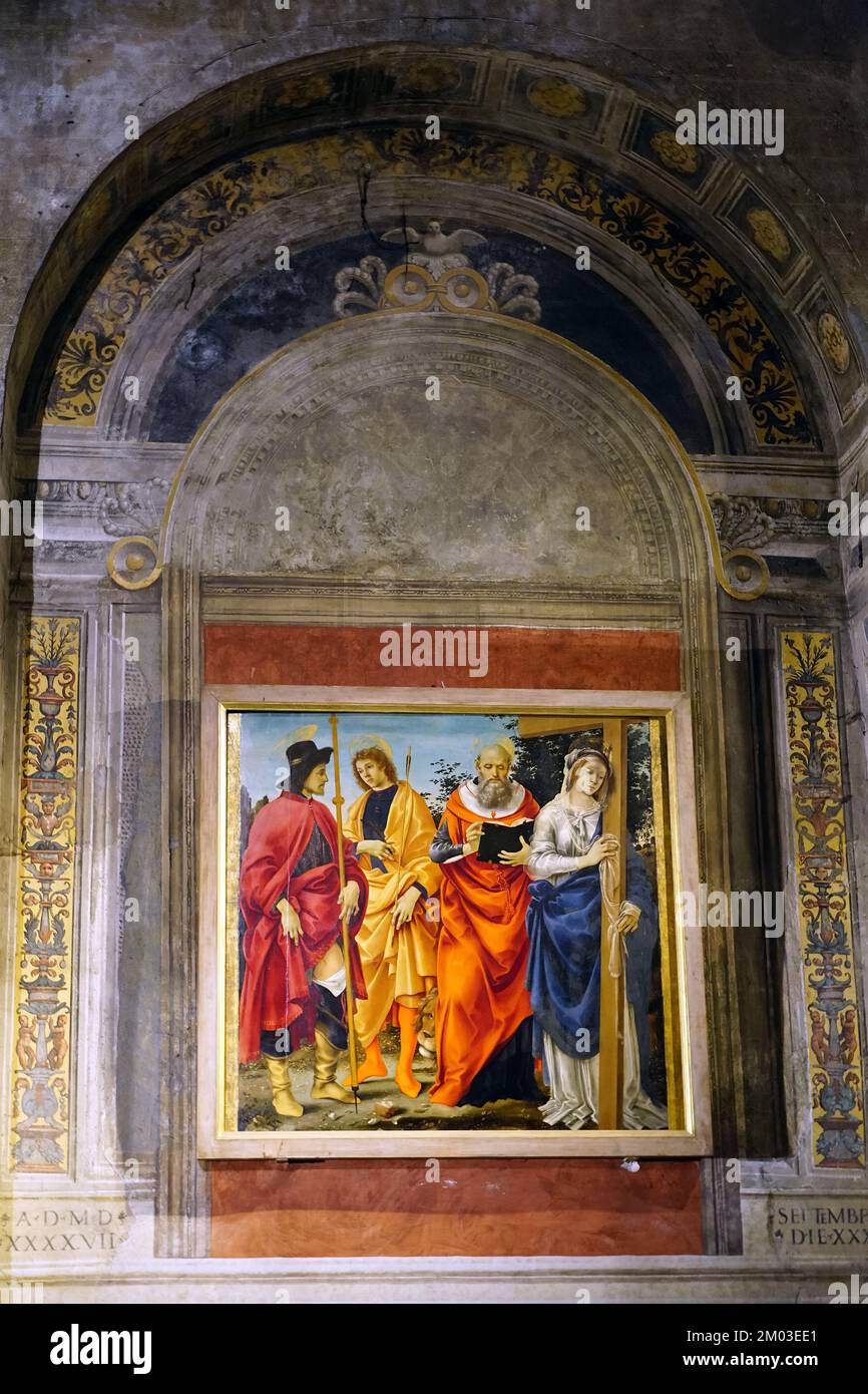 Four Saints (St. Roch St. Sebastian, St. Jerome St. Helen) by Filippino ...