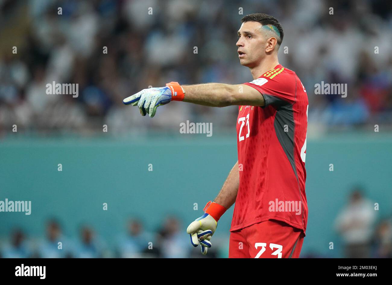 Argentina goalkeeper Emiliano Martinez during the FIFA World Cup round ...