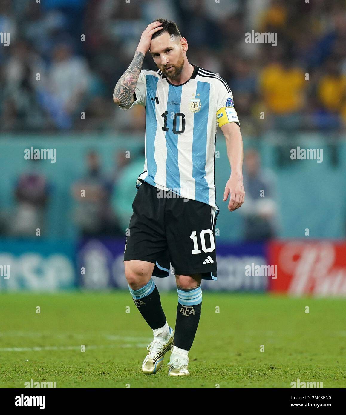 Argentina's Lionel Messi during the FIFA World Cup round of 16 match at ...