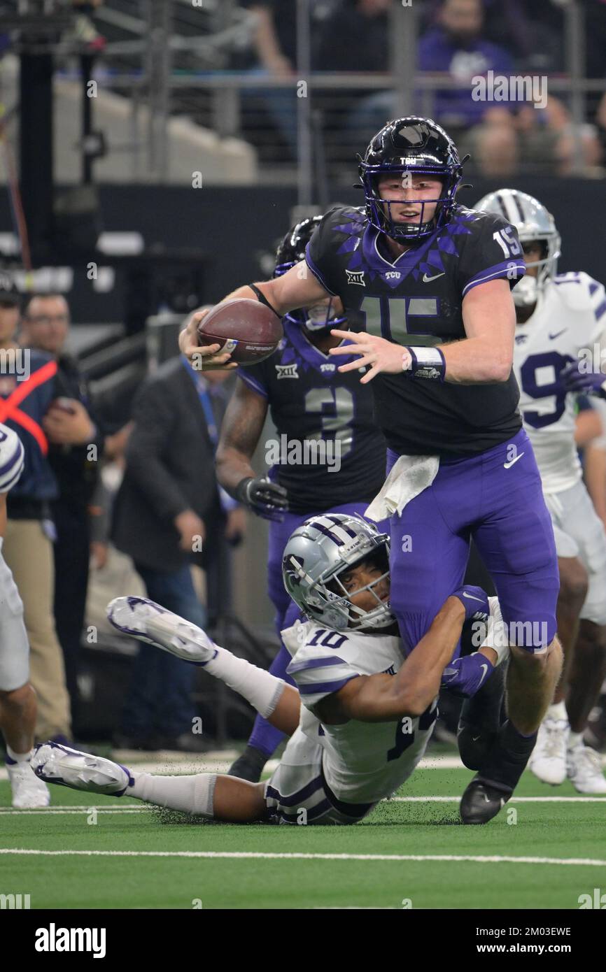 December 03, 2022: TCU Horned Frogs quarterback Max Duggan #15 carries ...