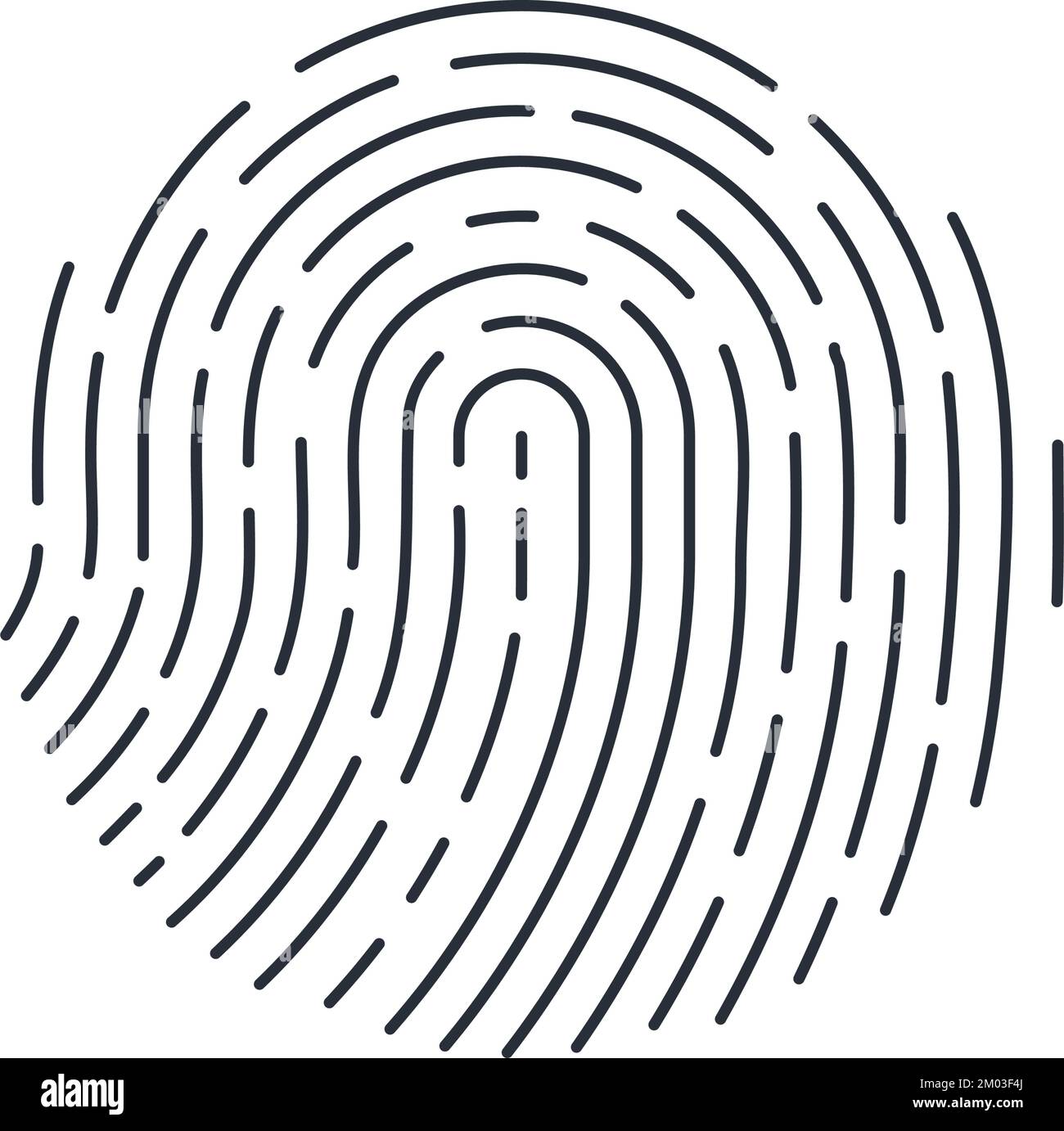 Abstract Round Bio-metric Fingerprint Scan Icon for Simple Security ID ...