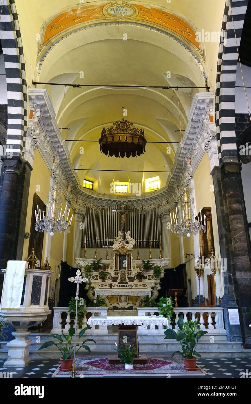 interior, Chiesa di San Giovanni Battista, church, Monterosso al Mare ...
