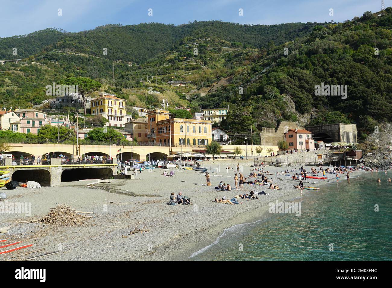 beach, Monterosso al Mare, Cinque Terre, Liguria, Italy, Europe, UNESCO ...