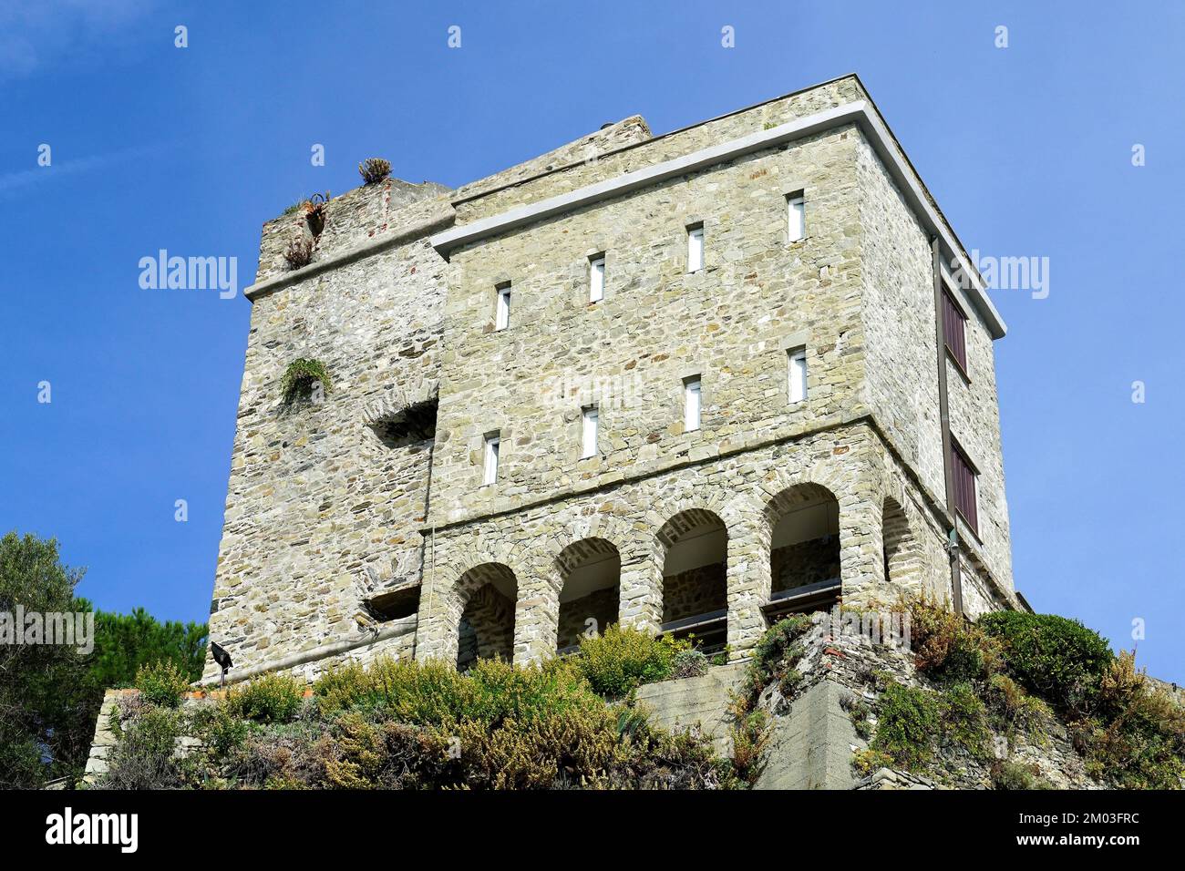 Torre Aurora, tower, Monterosso al Mare, Cinque Terre, Liguria, Italy ...