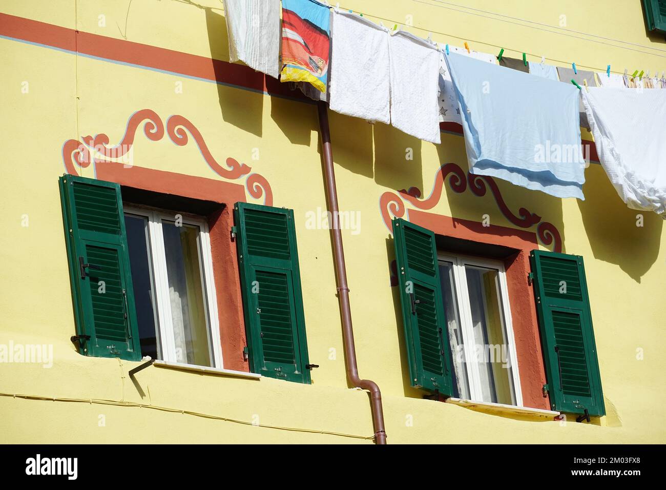 drying clothes,, Monterosso al Mare, Cinque Terre, Liguria, Italy ...