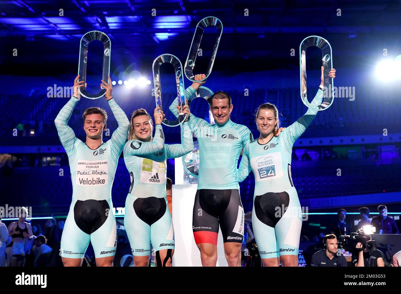 l-r; Matthew Richardson overall mens sprint champion, Mathilde Gros ...