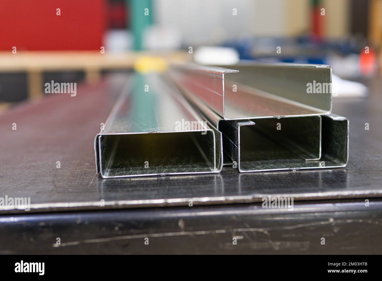 Metal stud for Wall framing manufactured at metal factory Stock Photo ...