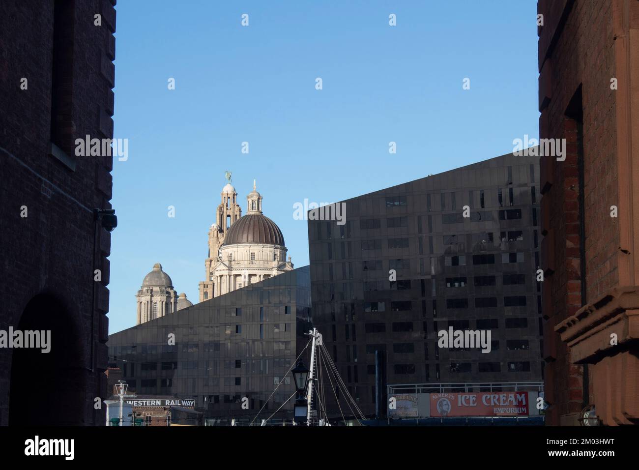 The Royal Liver Building and the Port of Liverpool Building and modern ...