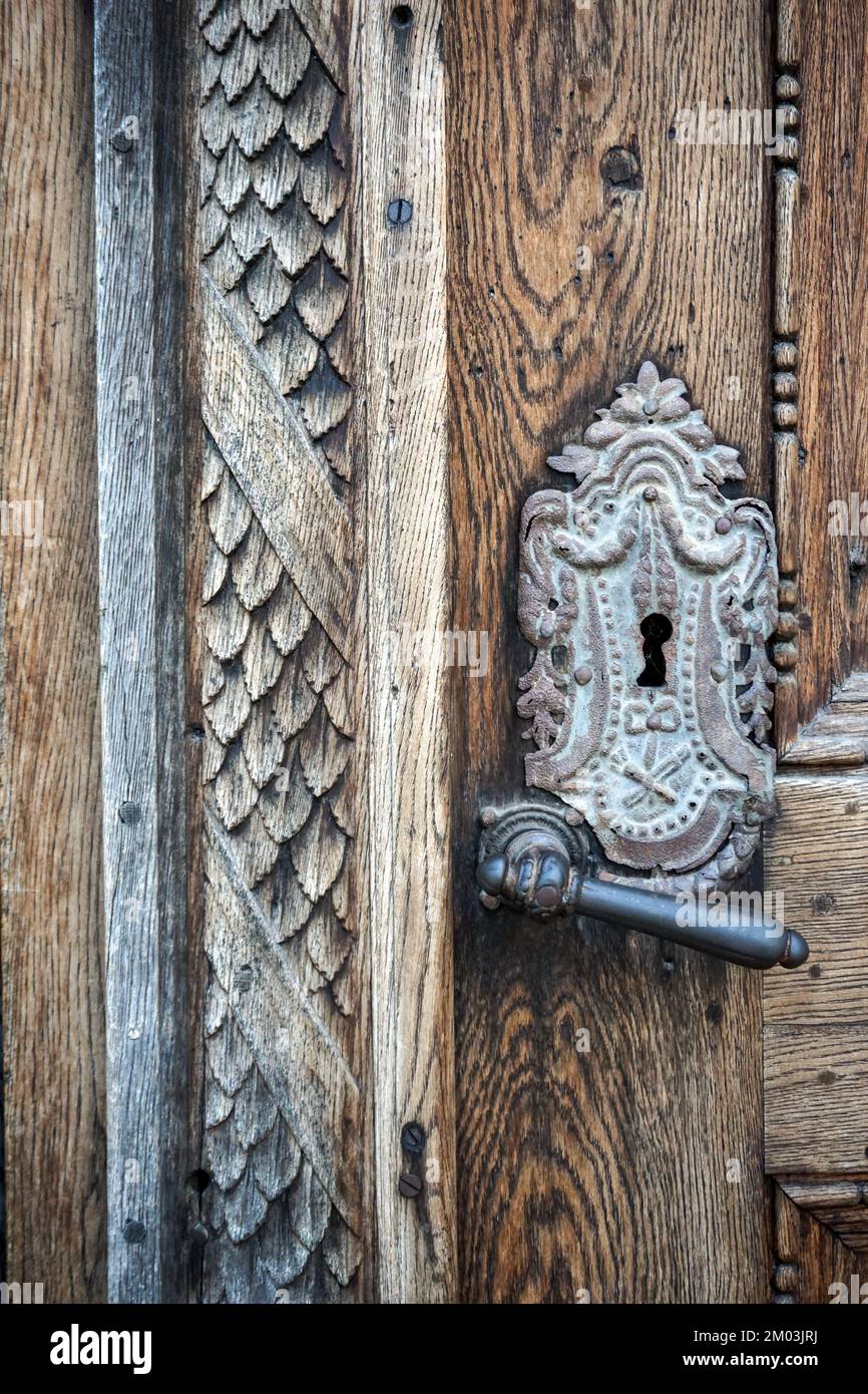 door handle on a door of baroque church in Bavaria Stock Photo - Alamy