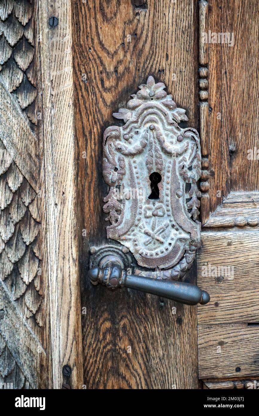 door handle on a door of baroque church in Bavaria Stock Photo - Alamy