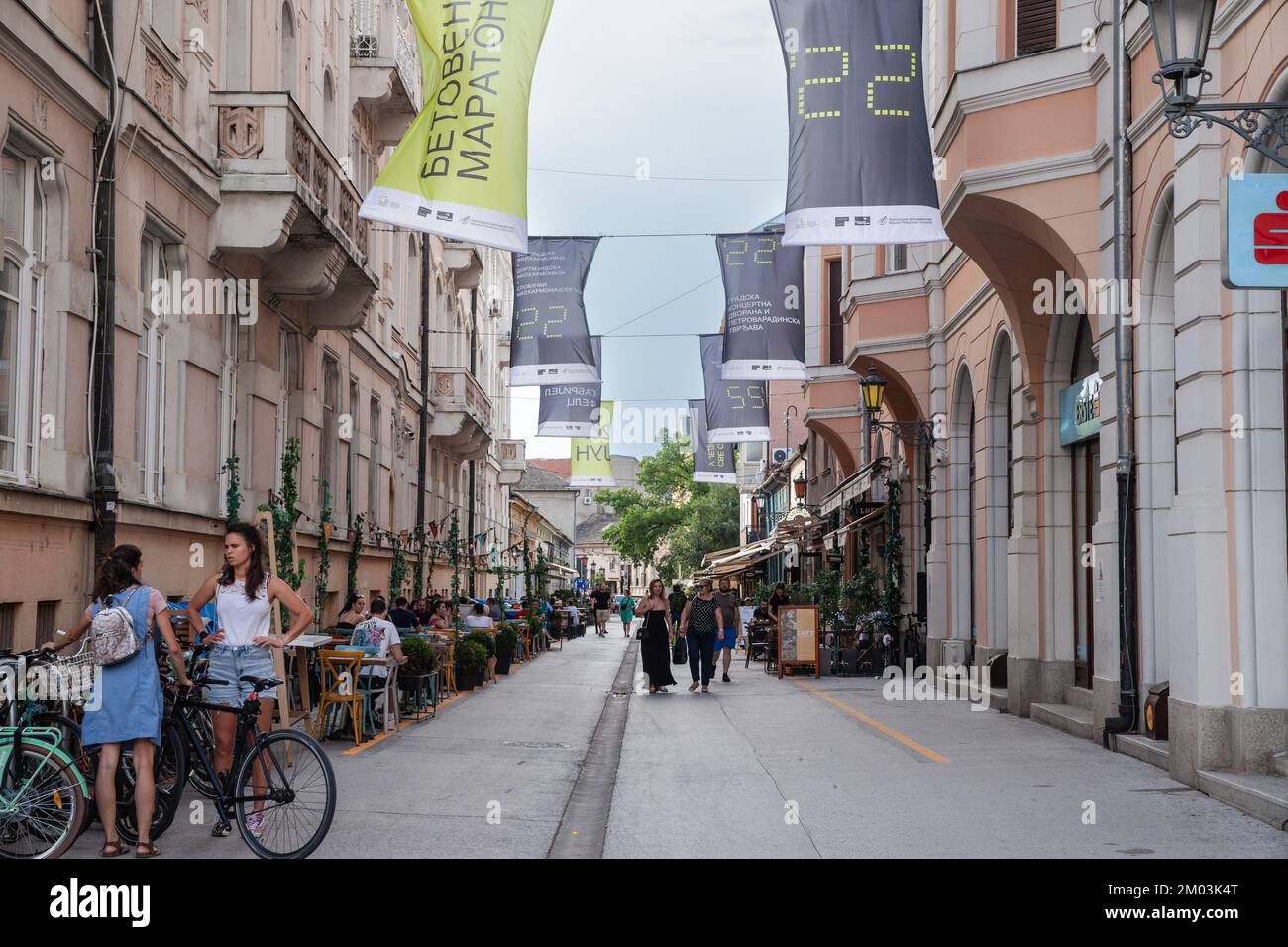 Picture of people passing by the pedestrian street of Njegoseva Ulica ...