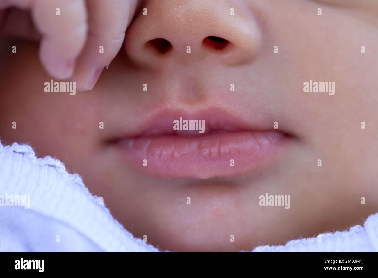 Close-up of a newborn baby with focus on different body parts Stock ...