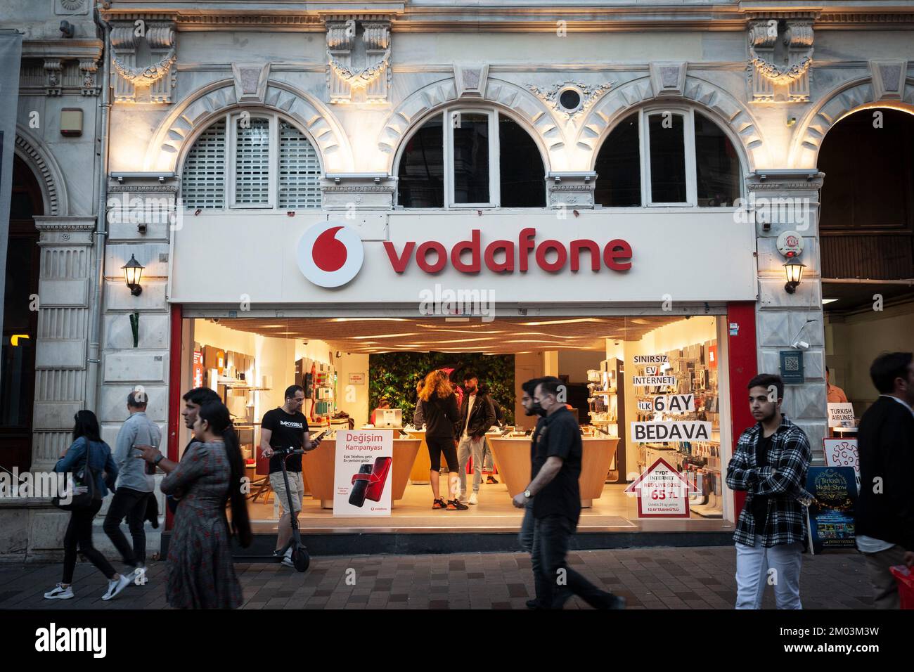 Picture of a store with the logo of Vodafine in Istanbul, Turkey ...