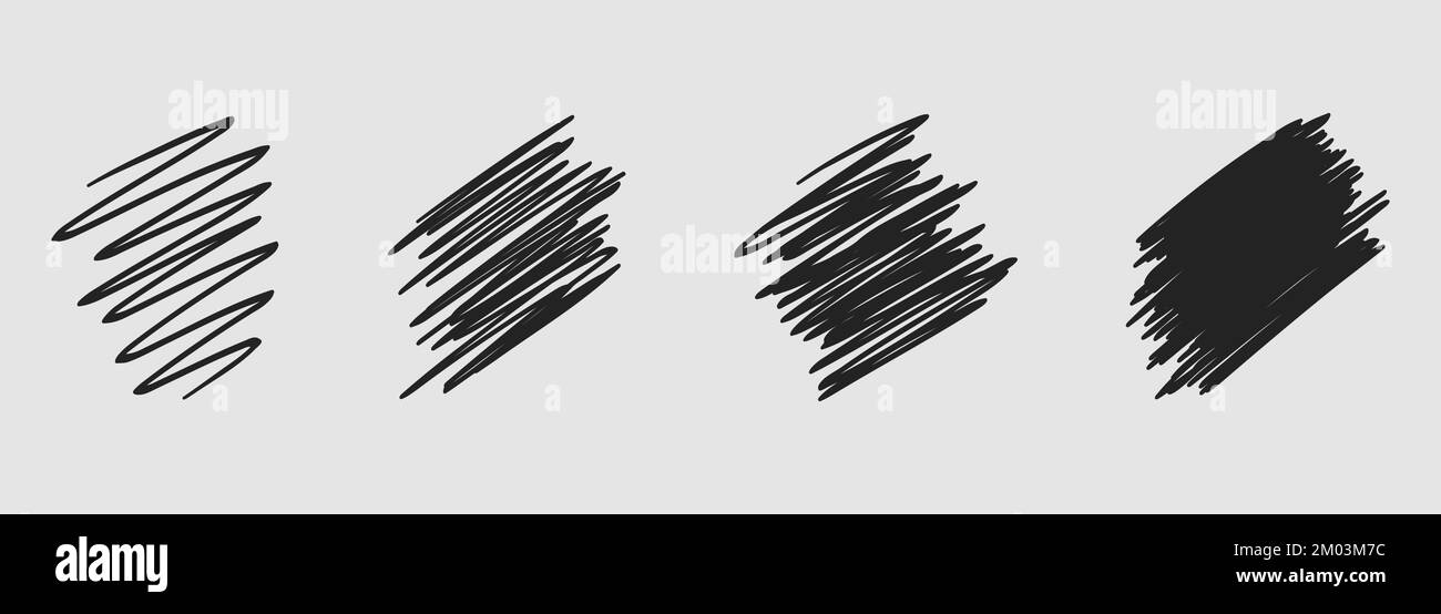 Hand drawn line sketch set. Vector scribble doodle linear for message ...