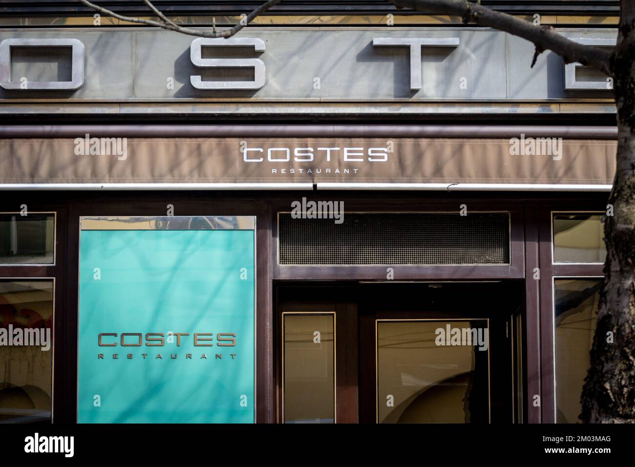 Picture of a sign with the logo of costes restaurant on their local ...