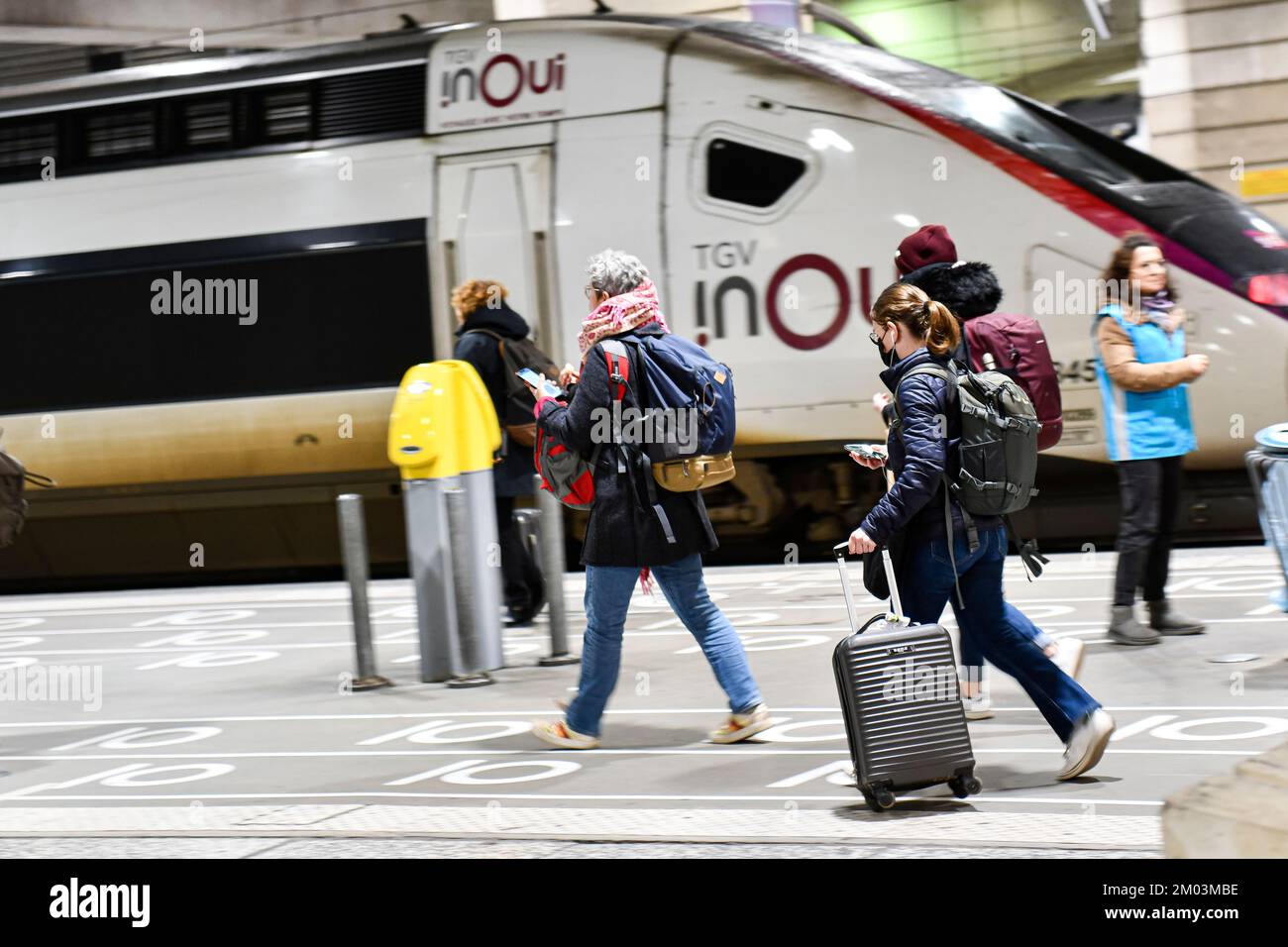 Strike at SNCF, 60% of TGV will be cancelled this weekend. Illustration picture shows people ...