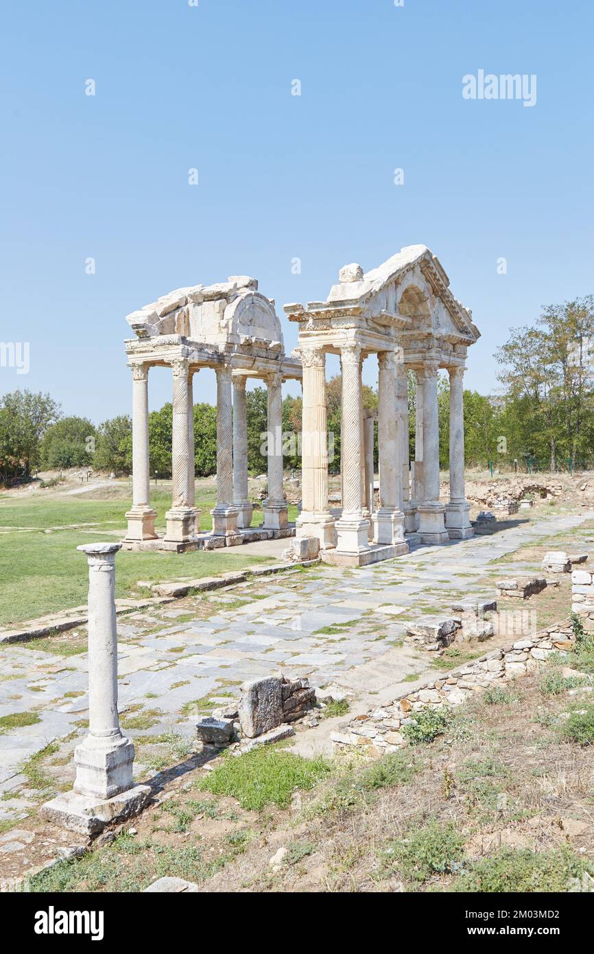 The Unique Tetrapylon of Aphrodisias Stock Photo - Alamy
