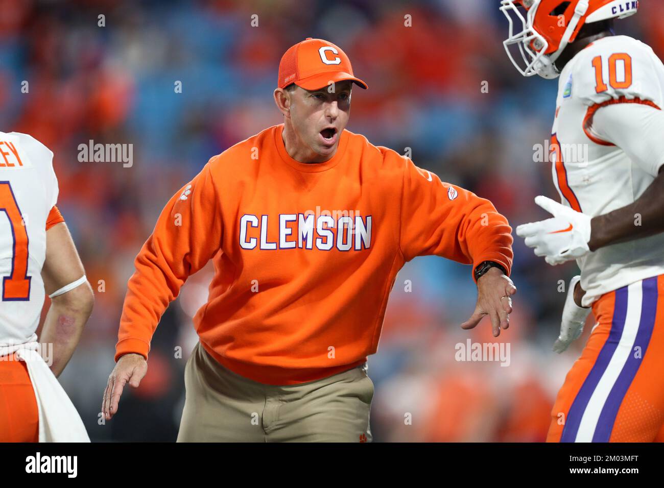 December 3, 2022: Clemson Tigers head coach Dabo Swinney high-fiving ...
