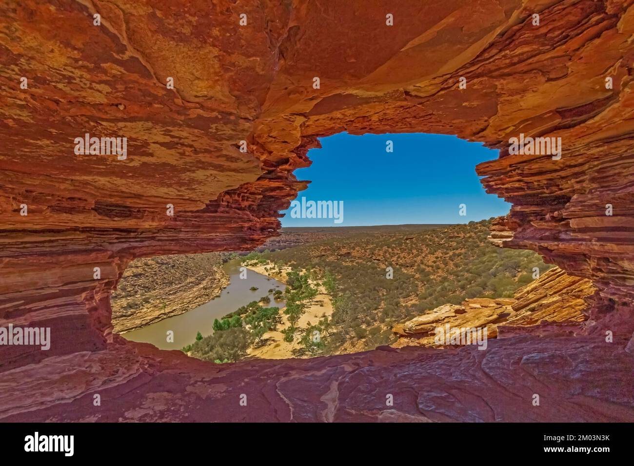 Wind eroded opening in layered sandstone called the Nature Window ...