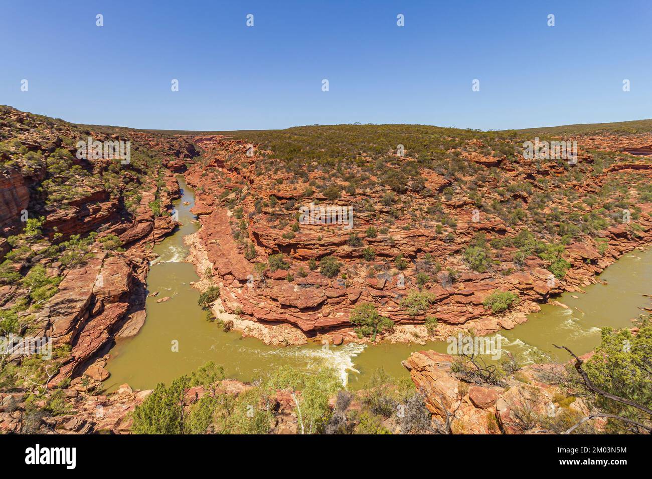 The view of the Z Bend where the Murchison River sharply bends through ...