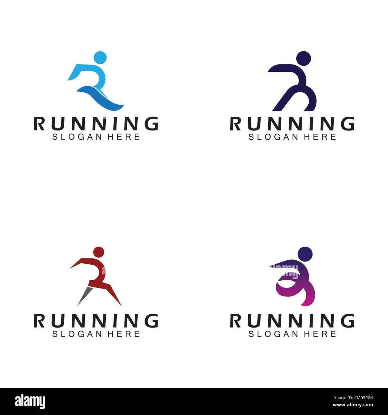 Letter R for running logo design combination letter R and people Stock ...