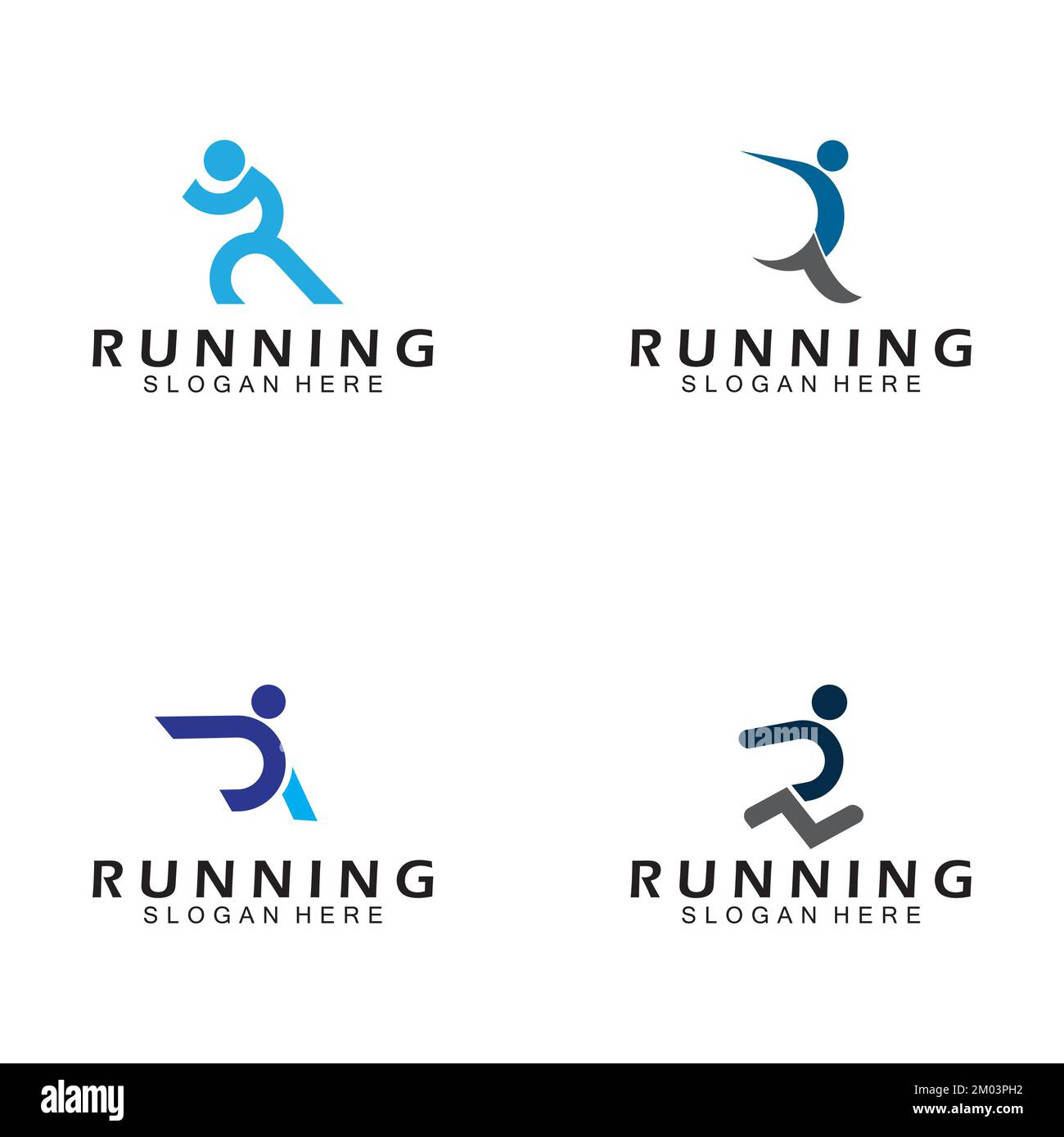 Letter R for running logo design combination letter R and people Stock ...