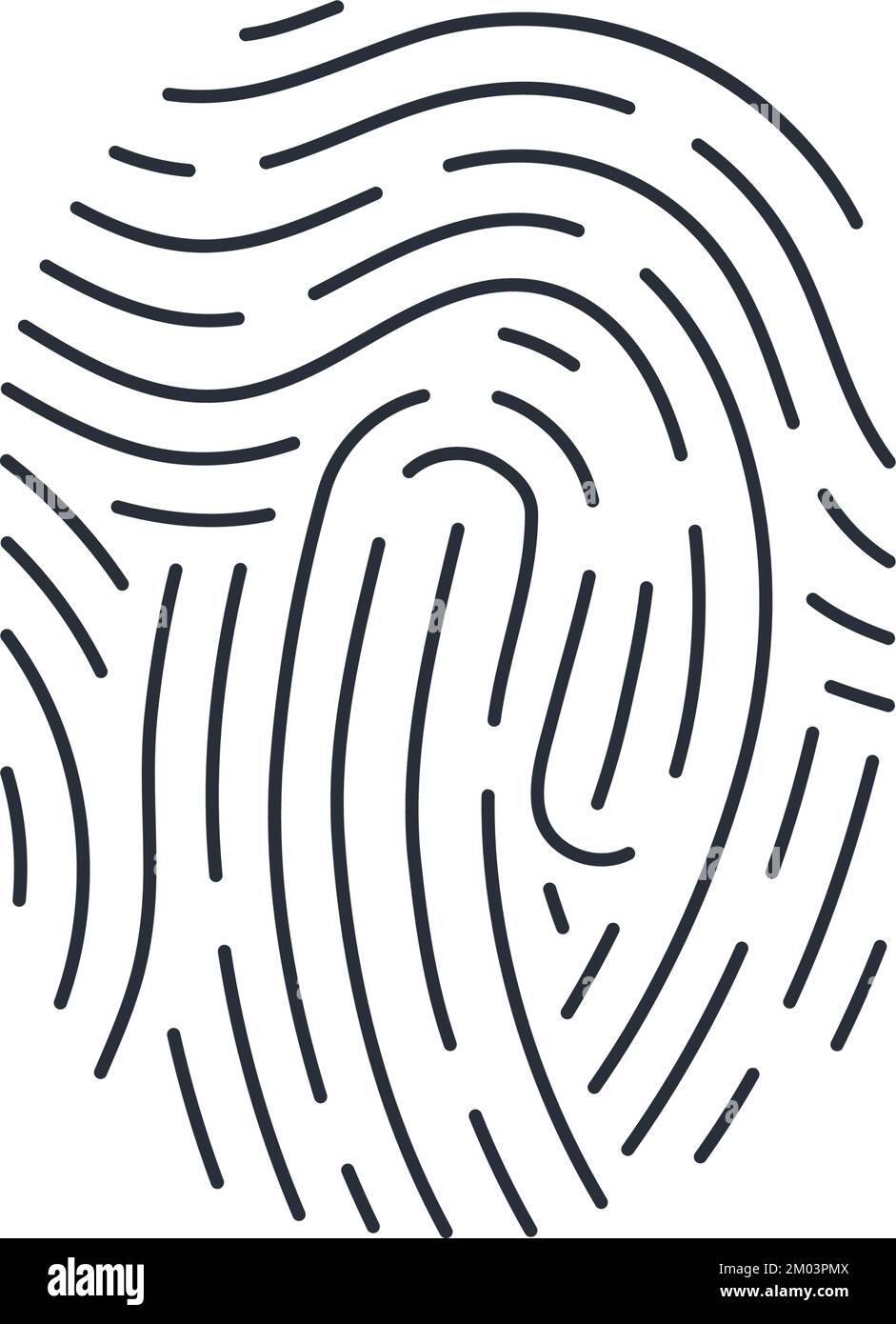 Bio-metric Fingerprint Icon Detailed for Identification System on White ...