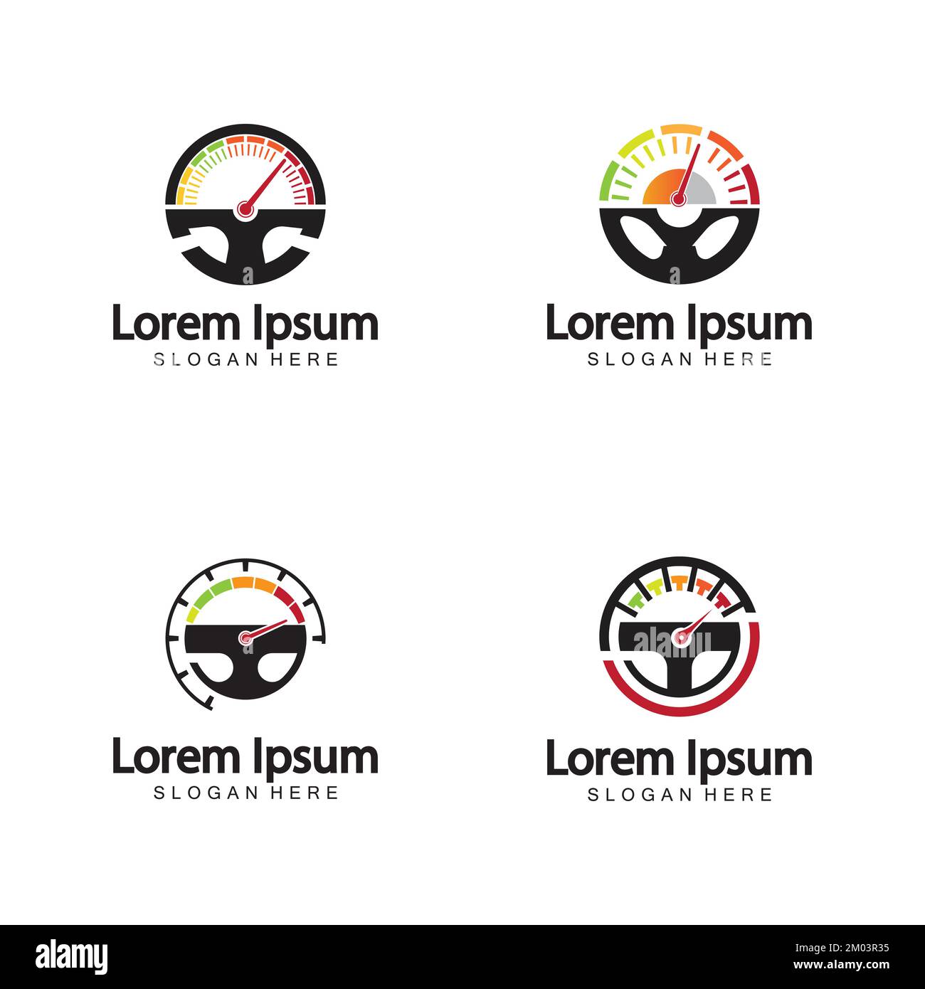 Steering Wheel and speedometer logo template. Driving school vector ...