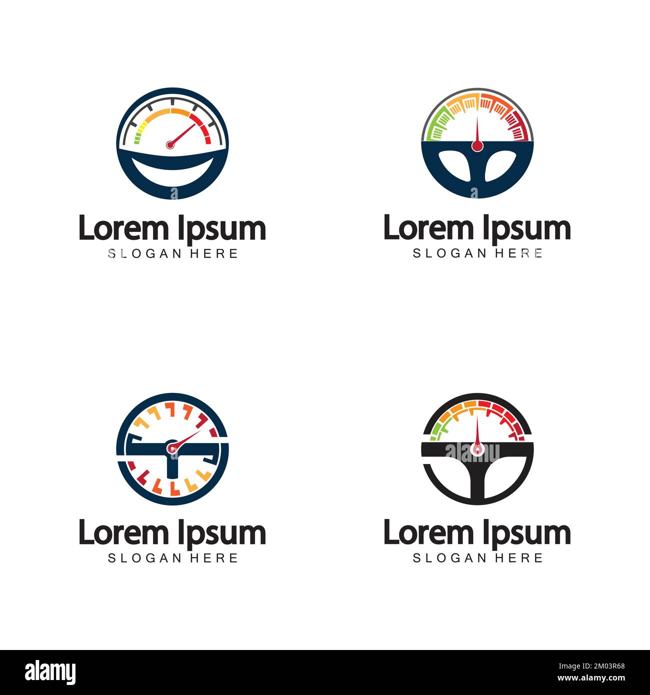 Steering Wheel and speedometer logo template. Driving school vector ...