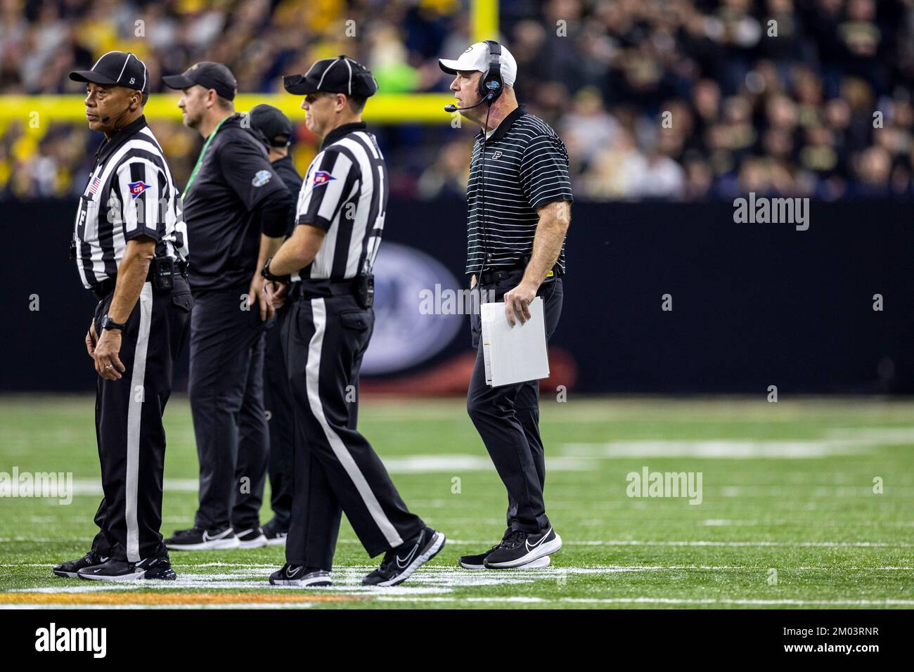 December 03, 2022: Purdue head coach Jeff Brohm on the field during ...