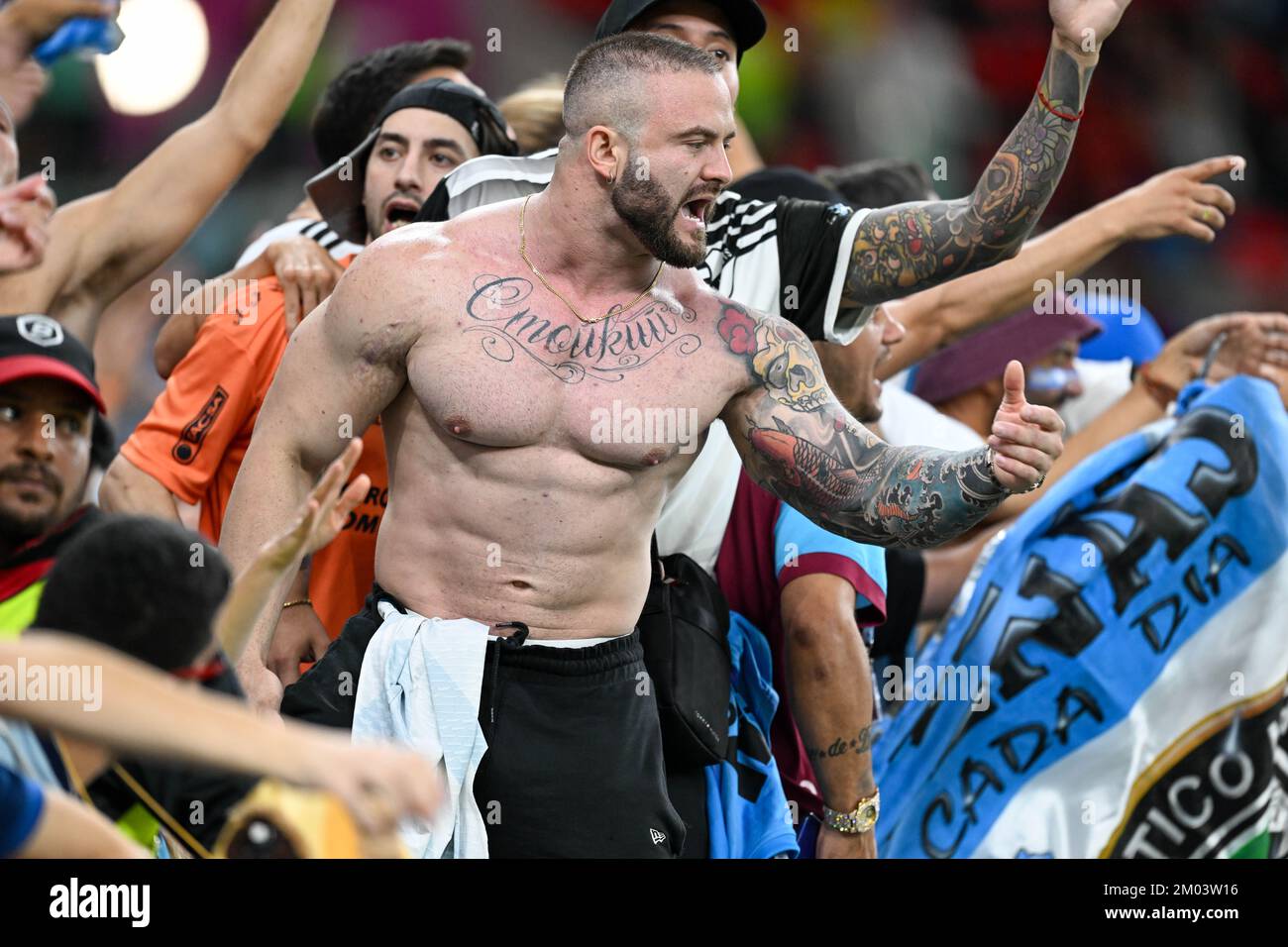 The Argentinian fans during the FIFA World Cup Qatar 2022 Round 16 ...