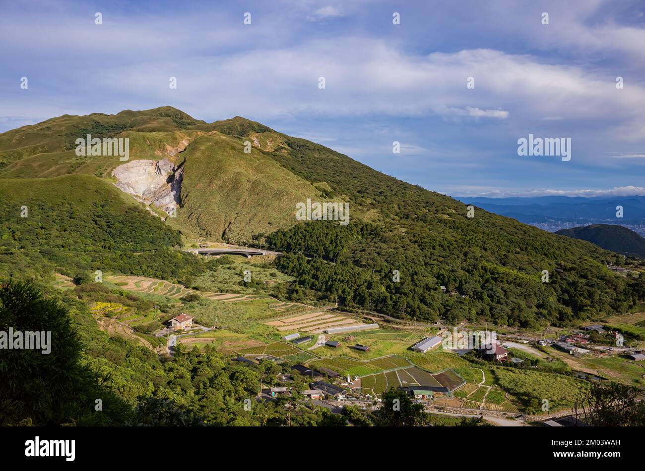 Sunny view of the Xiaoyoukeng Recreation Area from Datunshan at Taipei ...