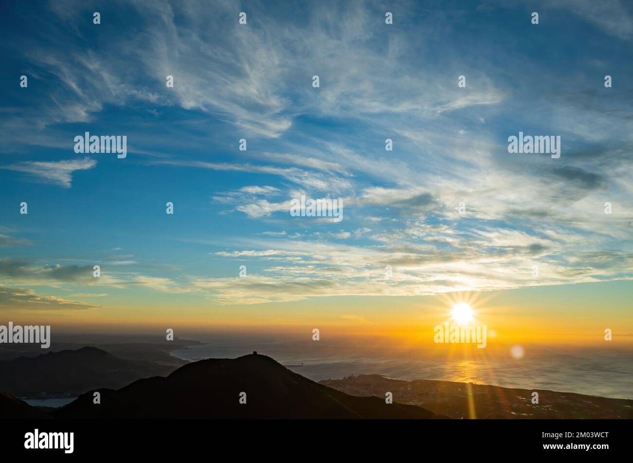 Sunset aerial Taipei cityscape from Datunshan at Taipei, Taiwan Stock ...
