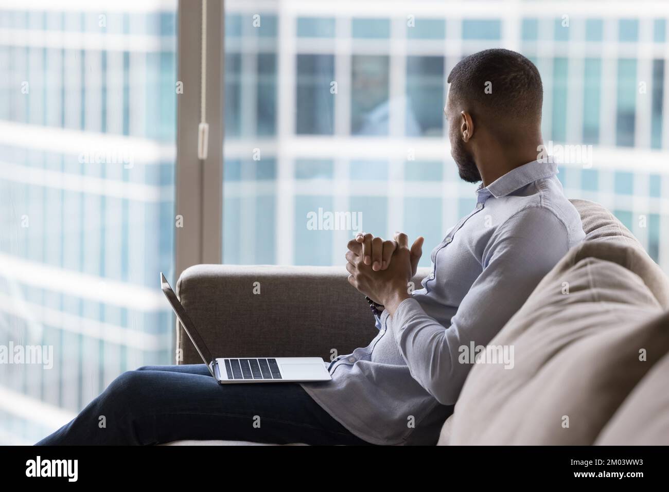 Thoughtful black african man thinking hi-res stock photography and ...