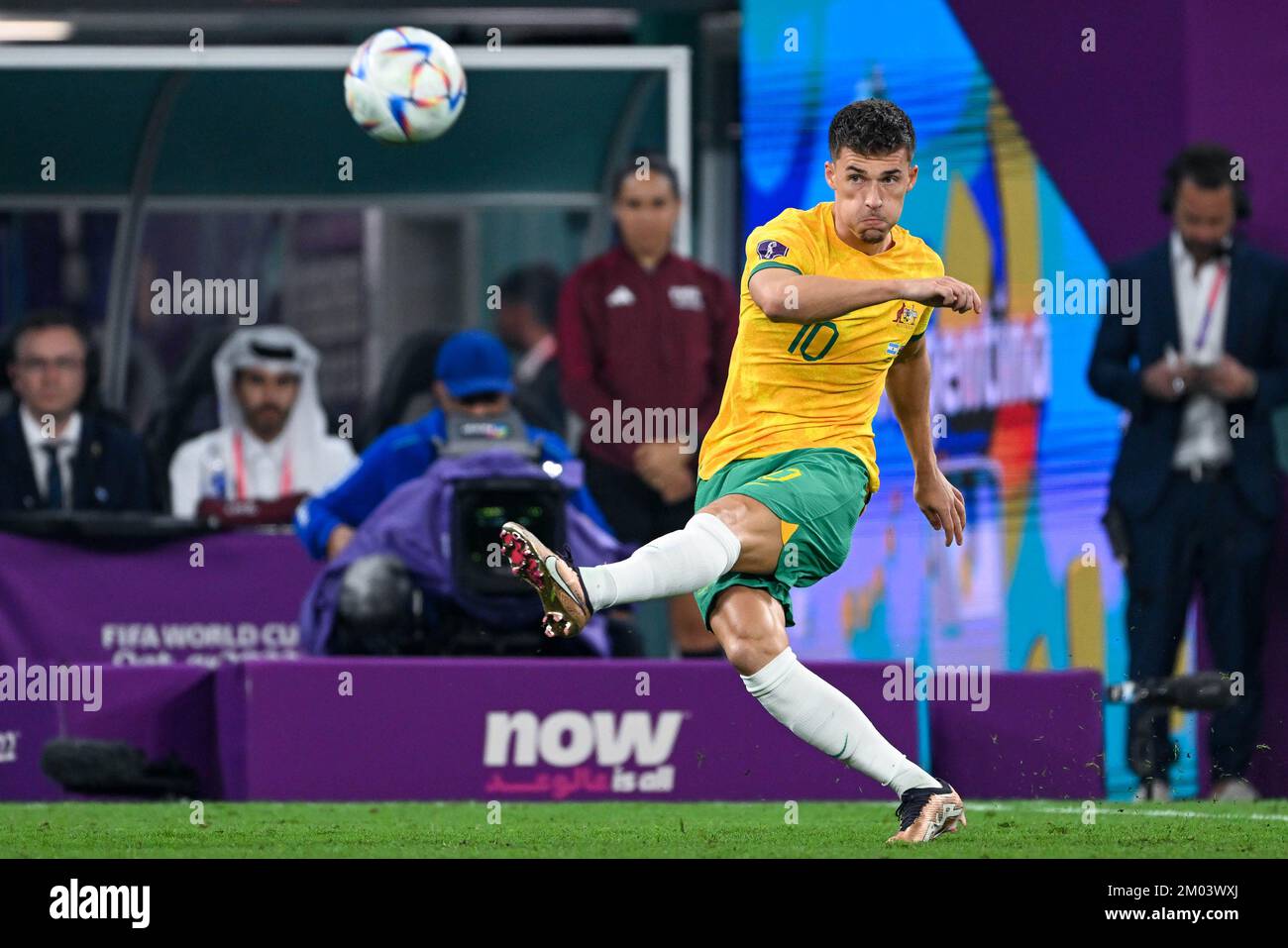 Ar Rayyan, Qatar. 03rd Dec, 2022. Ajdin Hrustic of Australia during the ...