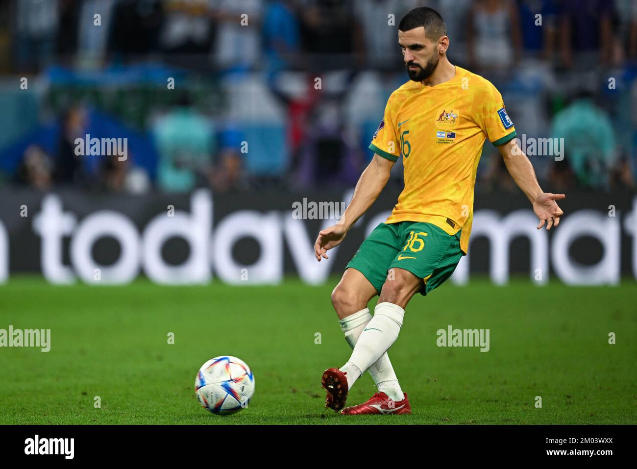 Ar Rayyan, Qatar. 03rd Dec, 2022. Aziz Behich of Australia during the ...