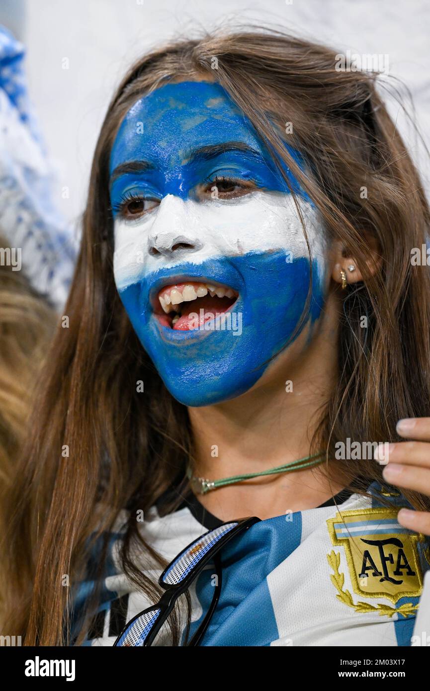 The Argentinian fan during the FIFA World Cup Qatar 2022 Round 16 match ...