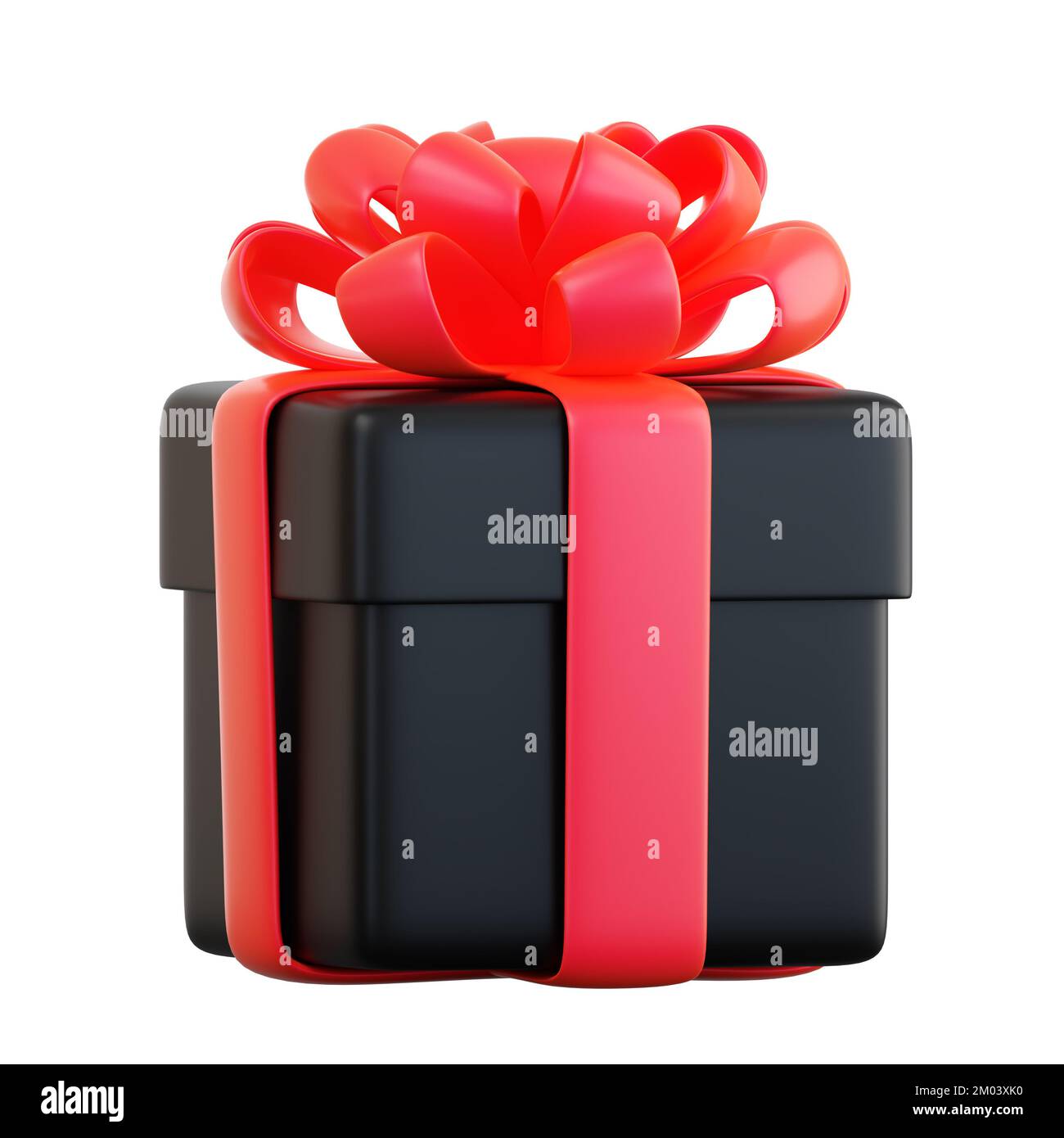 Realistic black gift box with red ribbon bow. Concept of abstract ...