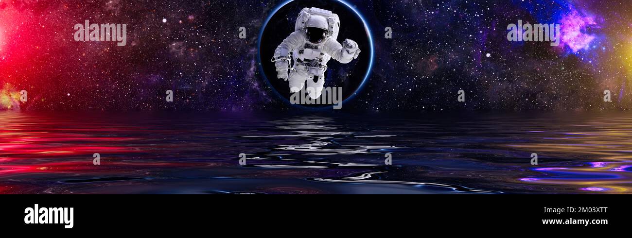 Astronaut in outer space . Astronaut wear full spacesuit for space ...