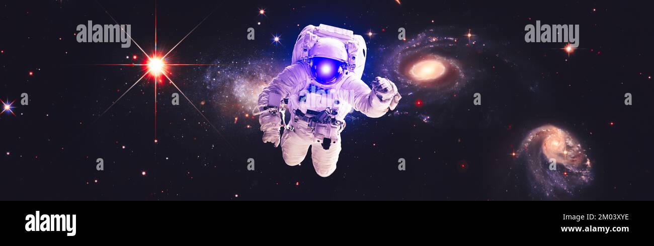 Astronaut in outer space . Astronaut wear full spacesuit for space ...