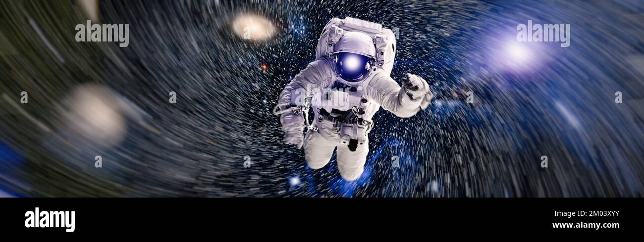 Astronaut in outer space . Astronaut wear full spacesuit for space ...