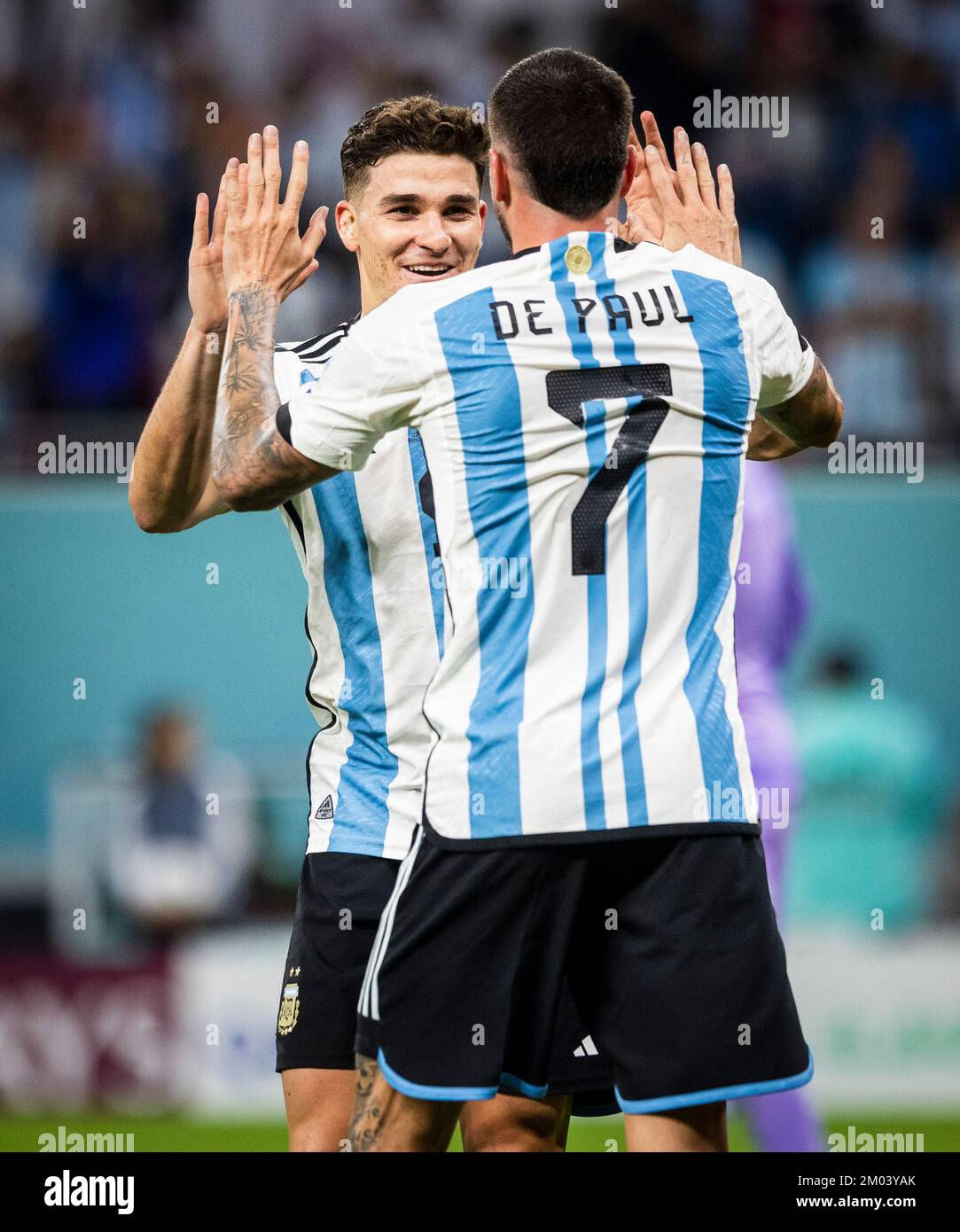 Doha, Qatar. 3rd Dec, 2022. Goal celebration: Julian Alvarez (Arg ...