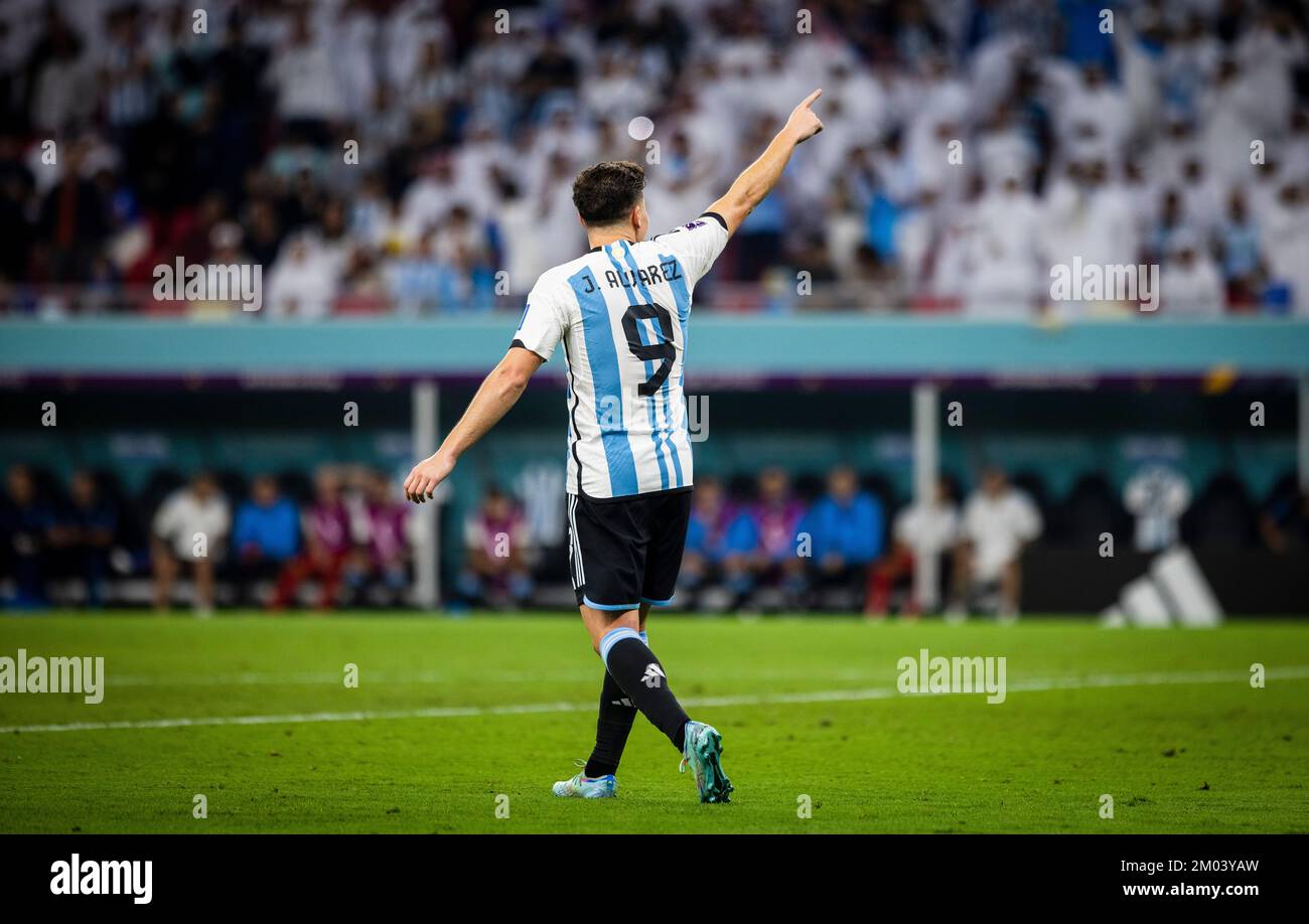 Doha, Qatar. 3rd Dec, 2022. Goal celebration: Julian Alvarez (Arg ...